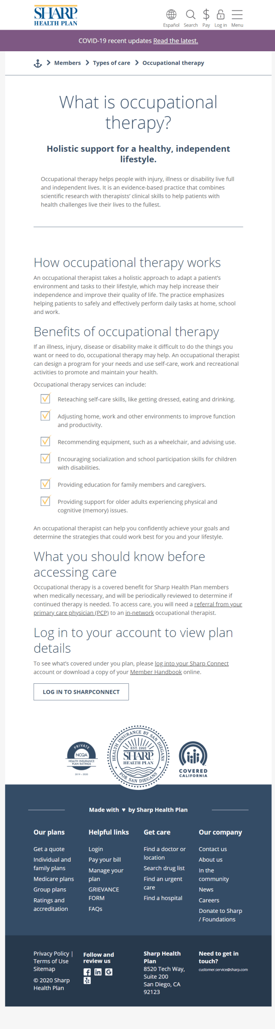 Sharp Health Plan: Occupational therapy – Stephanie Eng Aponte ...